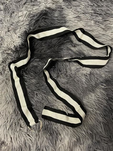 Ремень чорно білий жіночий тканевий — ціна 99 грн у каталозі Ремені Купити аксесуари за