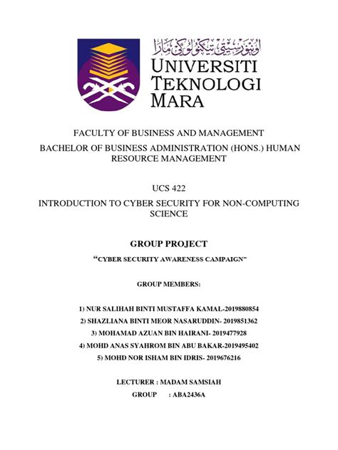 Group Project Cyber Security Awareness Ba2436a Pdf Phishing