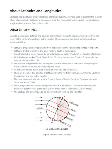 Longitude And Latitude Notes Pdf