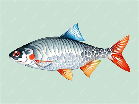 Premium Vector Water Color Vector Common Roach Fish