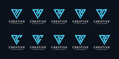 창의적인 모노그램 편지 P 로고 디자인 서식 파일의 설정 프리미엄 벡터