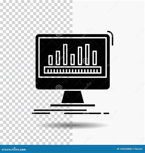 Analytics Processing Dashboard Data Stats Glyph Icon On Transparent Background Black Icon