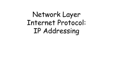 Ppt Network Layer Internet Protocol Ip Addressing Powerpoint Presentation Id4301141