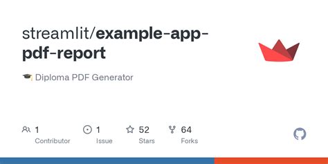 Github Streamlit Example App Pdf Report Diploma Pdf Generator