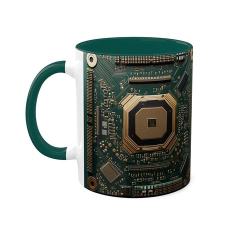Pcb Design Ceramic Coffee Mug Circuit Board With Gold Contacts 11 Oz