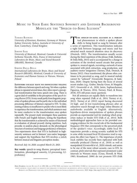 2021 Rathcke Et Al Sentence Sonority And Listener Background