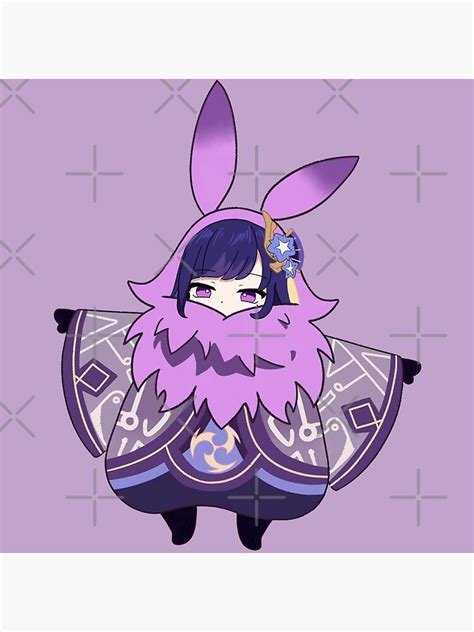 Lámina Fotográfica Genshin Impact Chibi Raiden Shogun Mago Del Abismo Electro De Nathandoodles