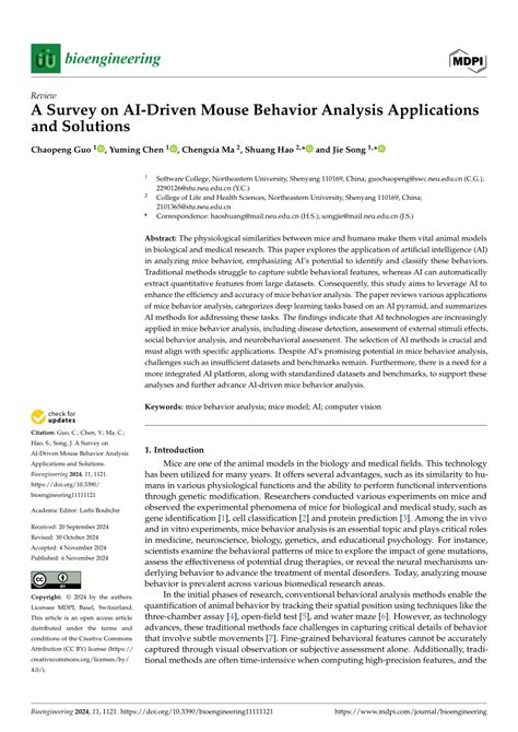 Pdf A Survey On Ai Driven Mouse Behavior Analysis Applications And