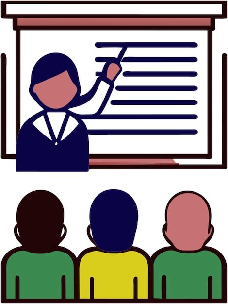 Premium Vector A Teacher Teaching In The Classroom Icon