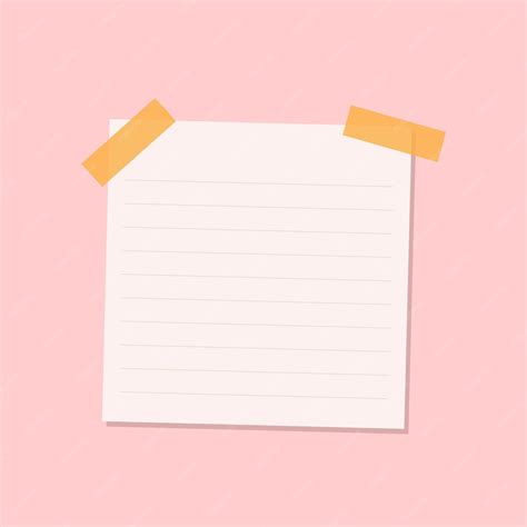 핑크 줄이 그어진된 메모장 저널 스티커 벡터 무료 벡터