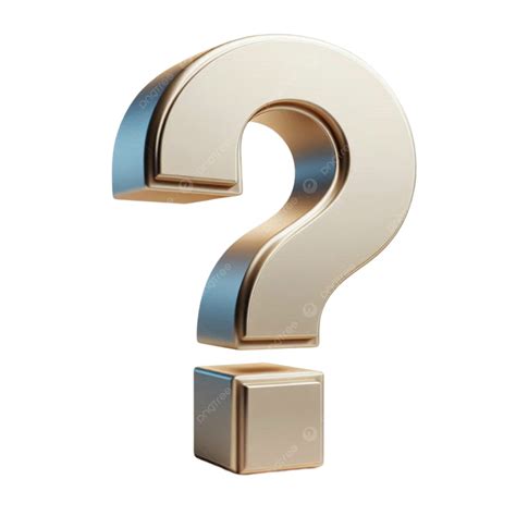 Elegant 3d Gold Question Mark Symbol With Transparency For Versatile
