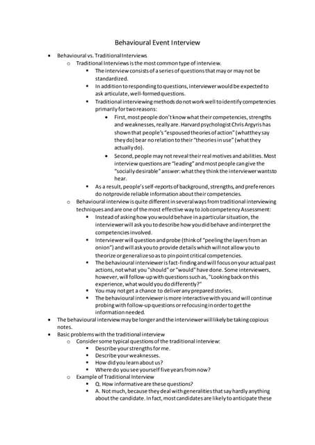 Understanding Behavior Based Interviewing By Paul C Green Phd Pdf Resume Writing And