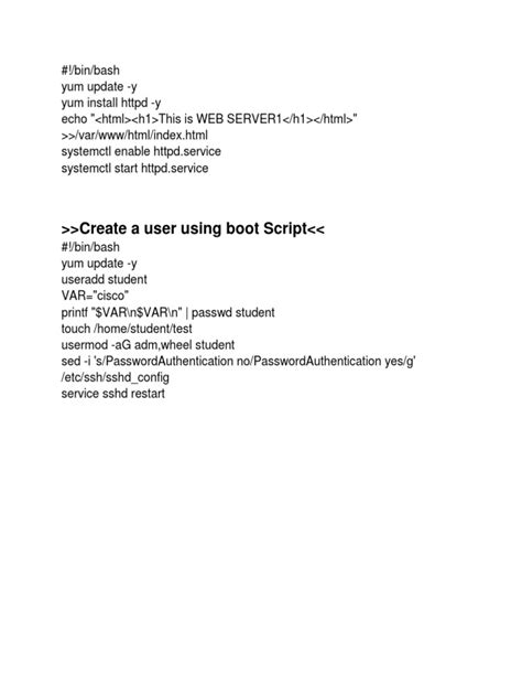 Create A User Using Boot Script Pdf
