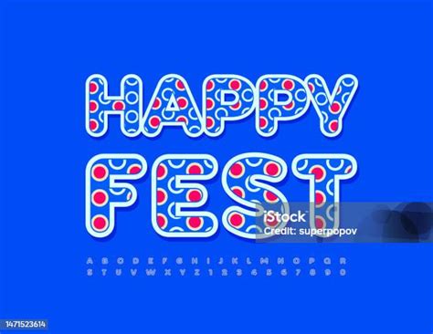 벡터 예술 전단지 해피 페스트 잡다한 알파벳 문자와 숫자의 집합 Film Festival에 대한 스톡 벡터 아트 및 기타 이미지