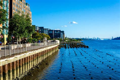 Landscape View Of Redeveloped Yonkers Waterfront Lined With