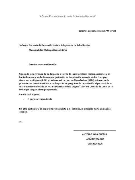 Solicitud De Capacitacion Pdf Pdf