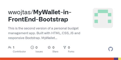 Github Wwojtasmywallet In Frontend Bootstrap This Is The Second