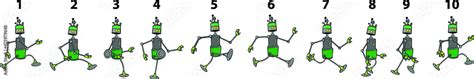 Robot Walking Cycle Vector Graphics For Cartoon Animation Stock Vector Adobe Stock