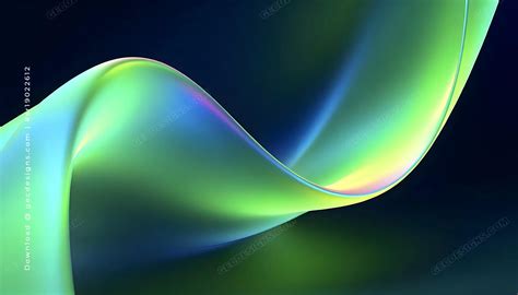 Green Neon Abstract Gradient Wallpaper With Fluid Light Waves For The