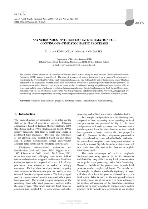 pdf asynchronous distributed state estimation for continuous time