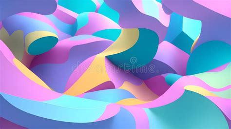Illustration Of Colourful Abstract Pastel Background Generative Ai Stock Illustration