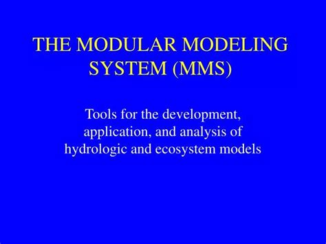 Ppt The Modular Modeling System Mms Powerpoint Presentation Free