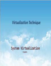 Unit 5 Virtualization Virtualization Pptx Virtualization Technique System Virtualization