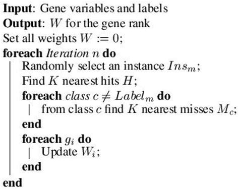 Description Of Relieff Algorithm Download Scientific Diagram