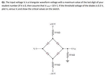Solved Q1 The Input Voltage V1 Is A Triangular Waveform