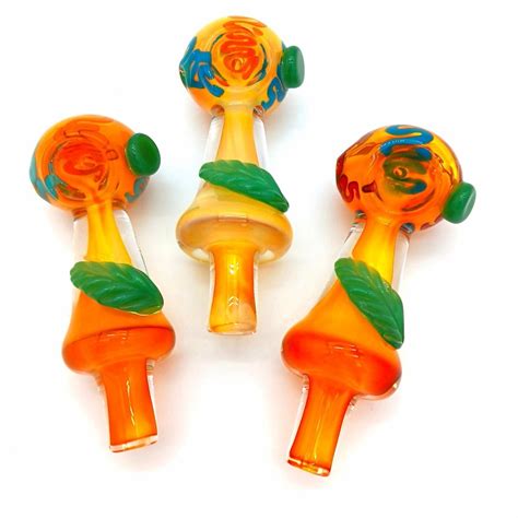 5 Art Color Leaf Design Heavy Duty Glass Hand Pipe