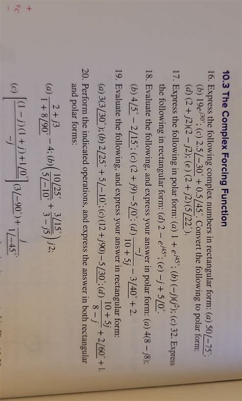 solved 10 3 the complex forcing function 16 express the