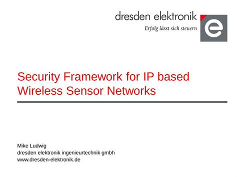 Pdf Security Framework For Ip Based Wireless Sensor Networks