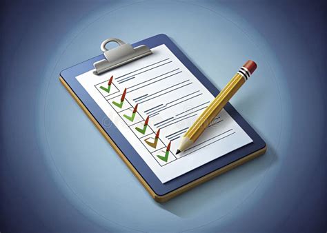 Checklist With Pencil Icon Vector Illustration Test Vector Icon Stock Vector Illustration Of