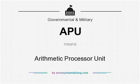 Apu Arithmetic Processor Unit In Government And Military By