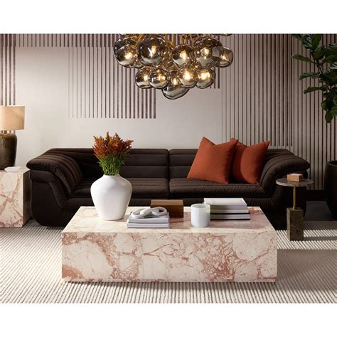 Nolan Modern Classic Cream Breccia Marble Rectangular Block Coffee
