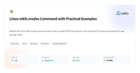 Linux Mkfsmsdos Command With Practical Examples Labex