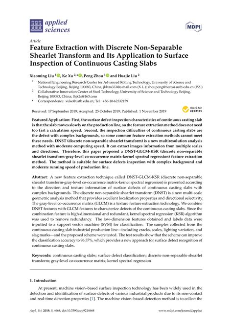 Pdf Feature Extraction With Discrete Non Separable Shearlet Transform