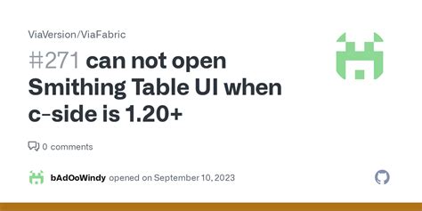 Can Not Open Smithing Table Ui When C Side Is 120 · Issue 271 · Viaversionviafabric · Github
