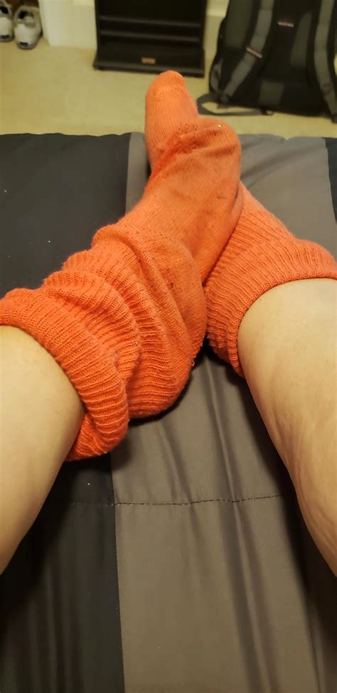Orange Slouch Cuffed Socks Scrolller