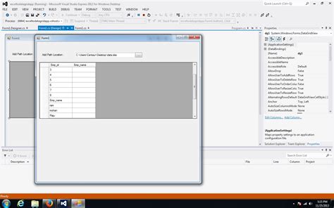 C Excel File Reading One Column And That Rows Continiously Stack