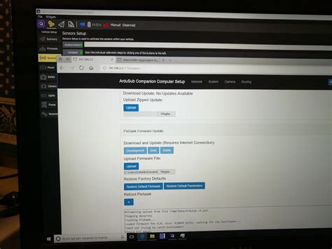 problem when updating ardusub ardusub blue robotics community forums