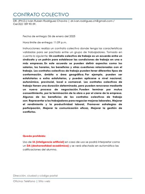Guía Para Contrato Colectivo Laboral Pdf Inteligencia Artificial