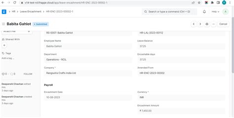 Leave Encashment · Issue 921 · Frappehrms · Github