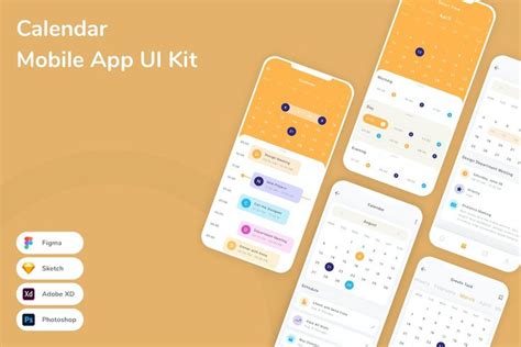Calendar Mobile App Ui Kit