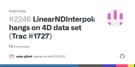 Linearndinterpolator Hangs On 4d Data Set Trac 1727 · Issue 2246 · Scipy Scipy · Github