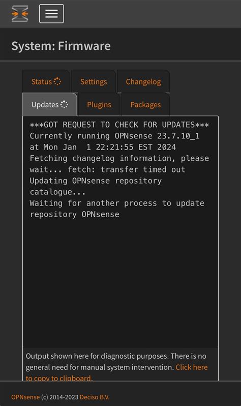 Waiting For Another Process To Update Repository Stuck Ropnsensefirewall
