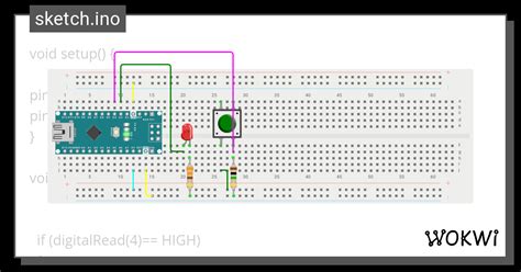 Toggle A Led By Using Push Button Wokwi Esp32 Stm32 Arduino Simulator