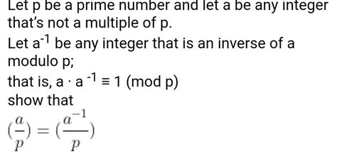 solved let p be a prime number and let a be any integen