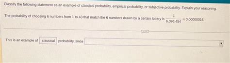 Solved Classify The Following Statement As An Example Of Chegg