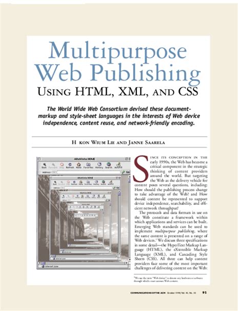 Pdf Multipurpose Web Publishing Using Html Xml And Css